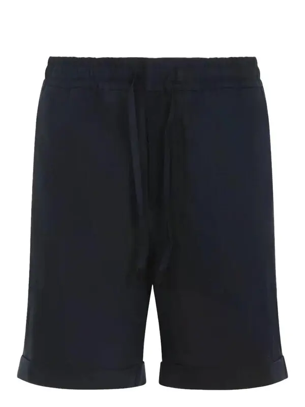 Canali Drawstring-waist Linen Shorts - Blue