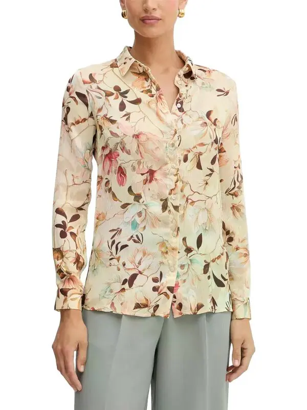 Guess Floral Buttoned Shirt - Neutrals