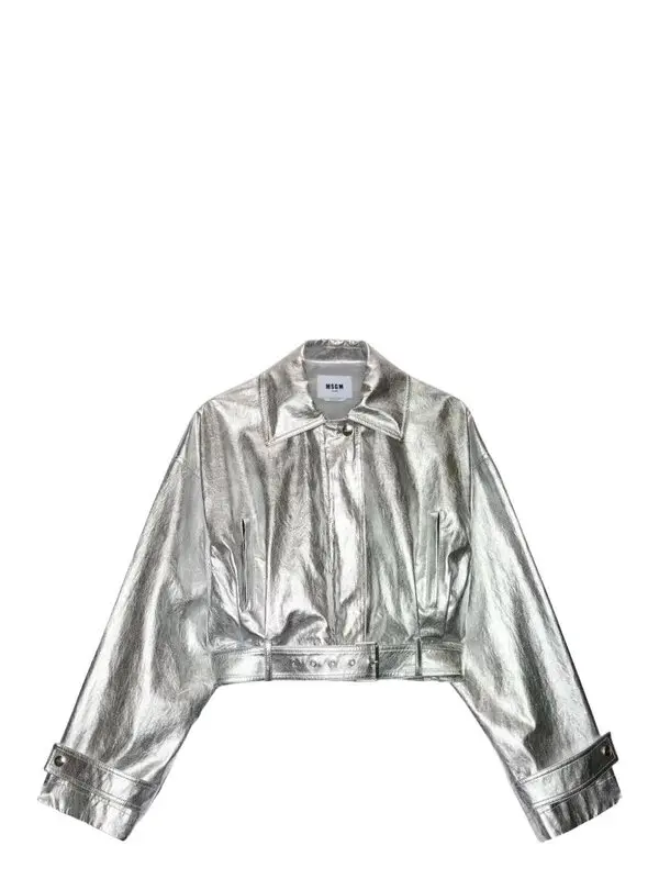 MSGM Belted Jacket - Silver