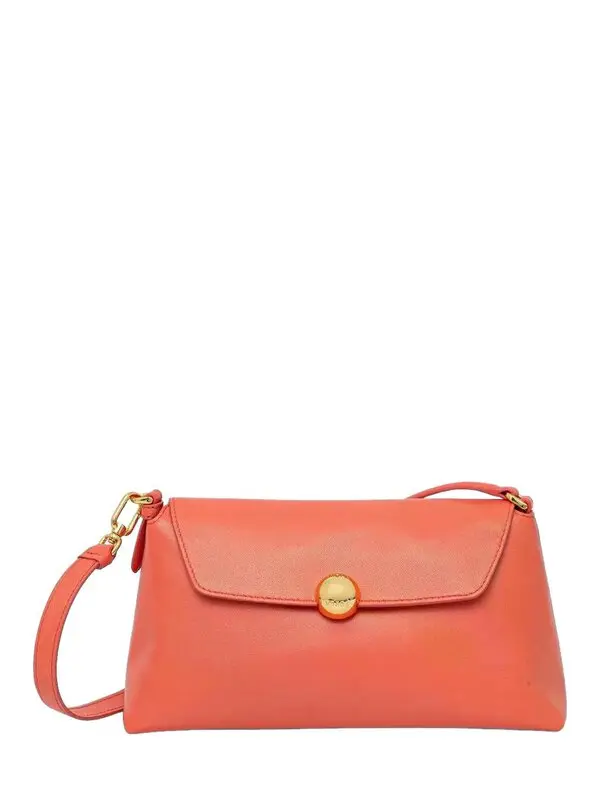 Furla Leather Shoulder Bag With Logo - Orange