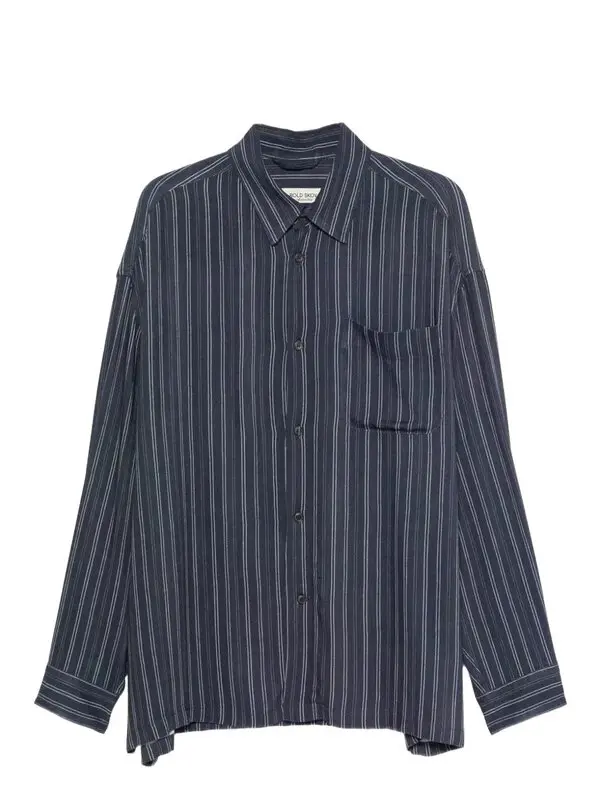 ROLD SKOV Slit Striped Shirt - Blue