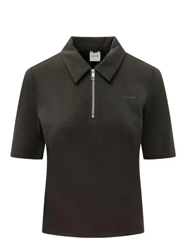 Calvin Klein Short-sleeve Half-zip Polo Shirt - Black