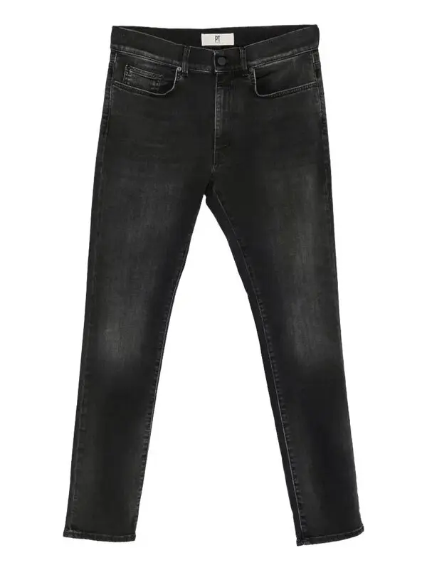PT TORINO Slim-fit Jeans With Logo Patch - Black