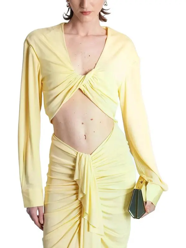 Christopher Esber Twist-detail Cropped Top - Yellow