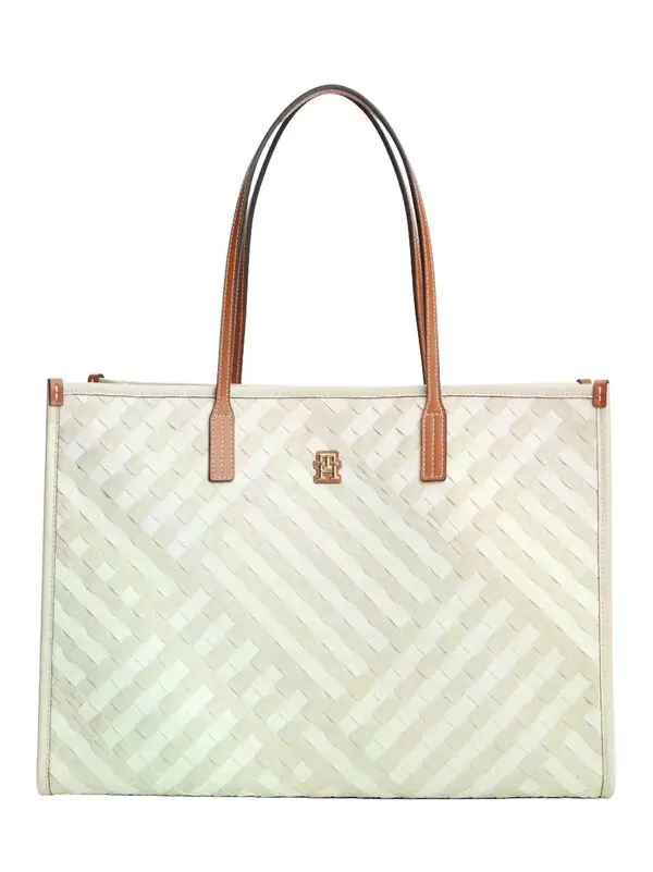 Tommy Hilfiger Logo Plaque Tote - Neutrals