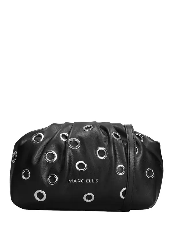 MARC ELLIS Daphne Studs Eyelet-embellished Shoulder Bag - Black