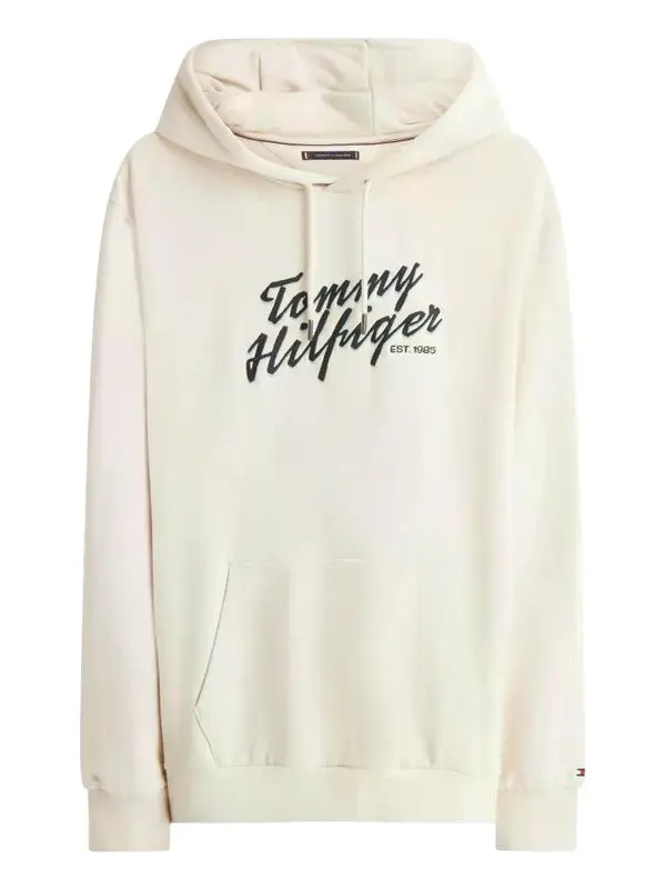 Tommy Hilfiger Logo-embroidered Hoodie - Neutrals