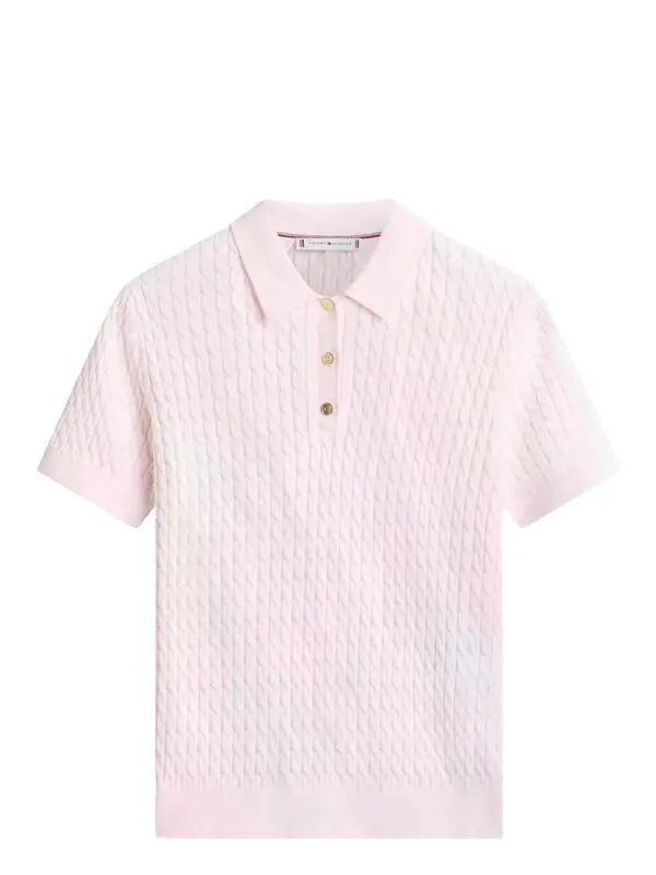 Tommy Hilfiger Cable-knit Polo Top - Pink