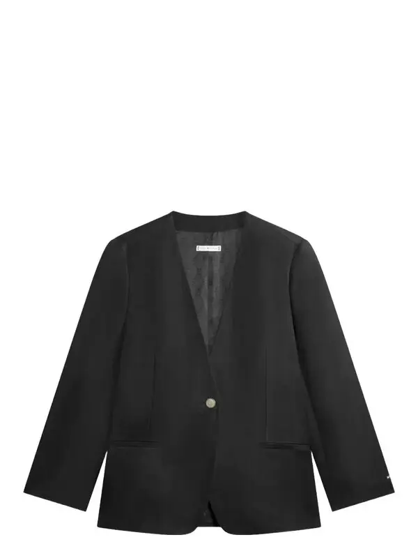 Tommy Hilfiger Linen-blend Single-breasted Blazer - Black
