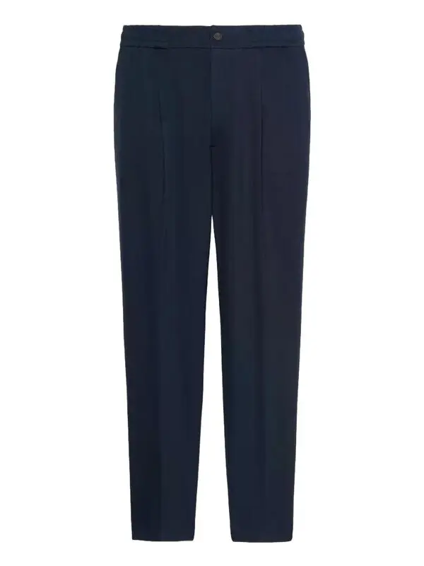 Calvin Klein Pleated Trousers With Elasticated Waist - Blue