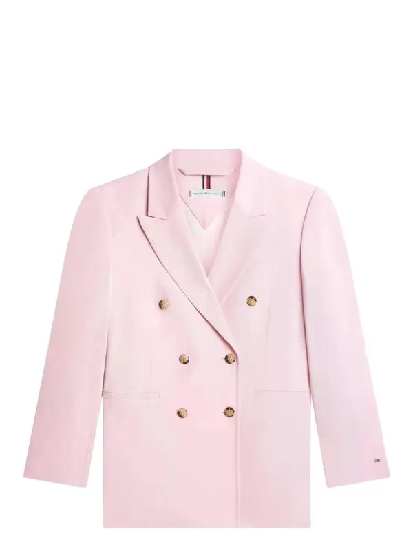 Tommy Hilfiger Wool-blend Double-breasted Blazer - Pink