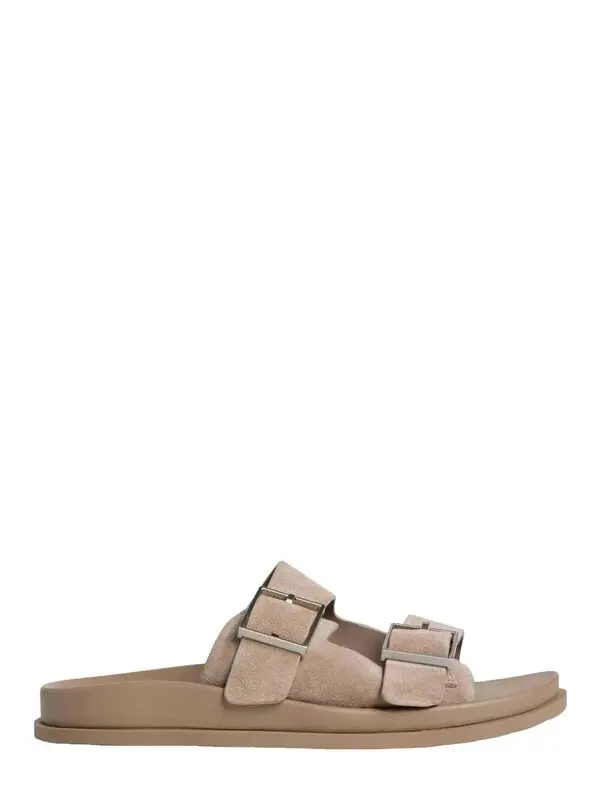 Calvin Klein Buckle-fastening Double-strap Slippers - Neutrals