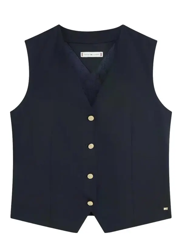 Tommy Hilfiger V-neck Wool-blend Waistcoat - Blue