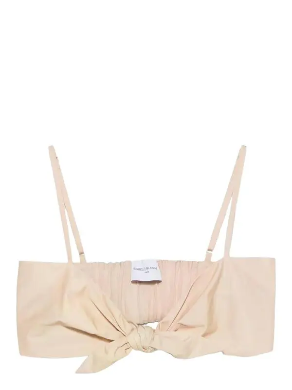 ISABELLE BLANCHE Knot-detail Spaghetti-strap Top - Neutrals