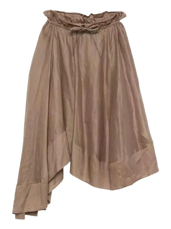 ISABELLE BLANCHE Drawstring Asymmetric Skirt - Brown