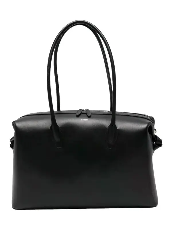 Yuzefi Large Brioche Leather Tote - Black