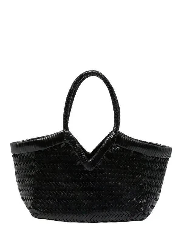 VIPERA Monet Woven Leather Tote Bag - Black