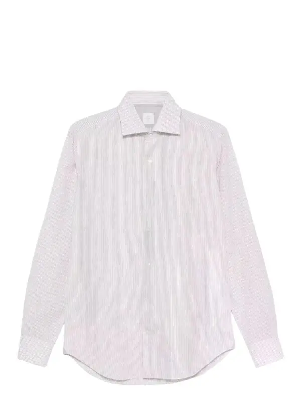 Eleventy Striped-pattern Spread-collar Shirt - White