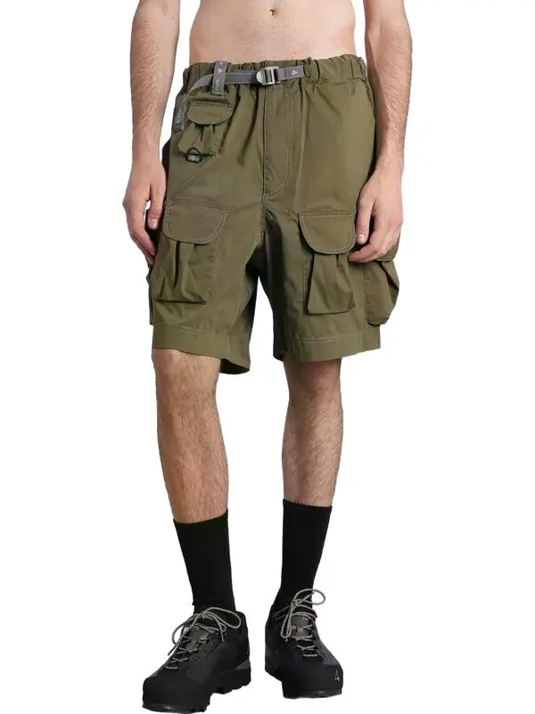 AND WANDER Multi-pocket Cargo Shorts - Green