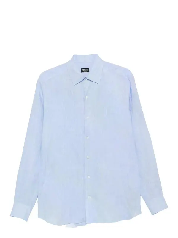Zegna Long-sleeve Button-down Shirt - Blue