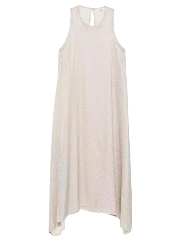 Peserico Geometric-print Asymmetric Dress - Neutrals