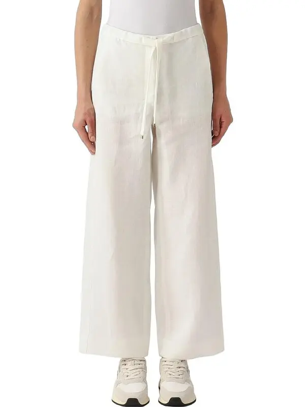 Max Mara Linen Wide Leg Pants - White
