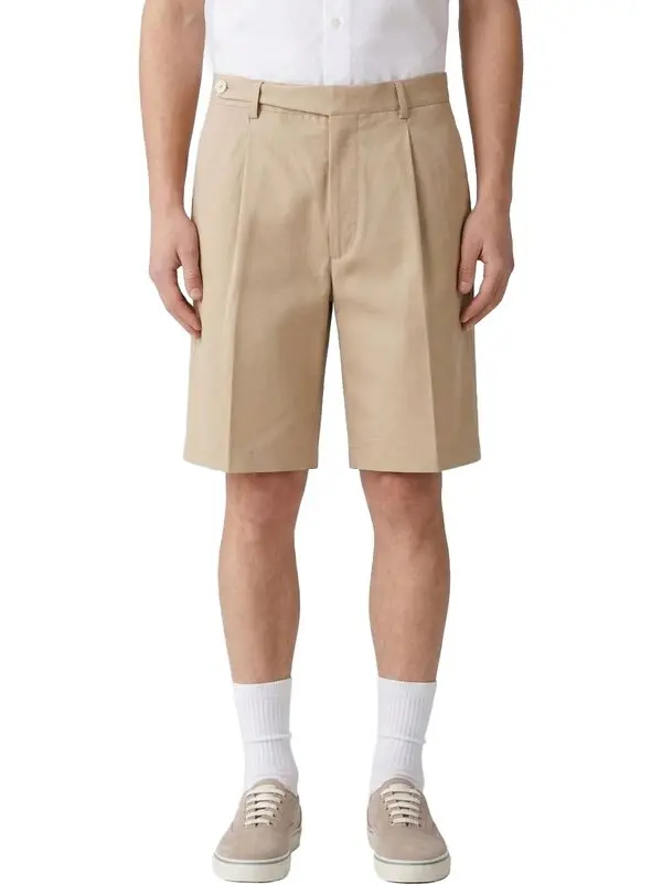 Brunello Cucinelli Cotton And Linen Blend Tailored Shorts - Camel