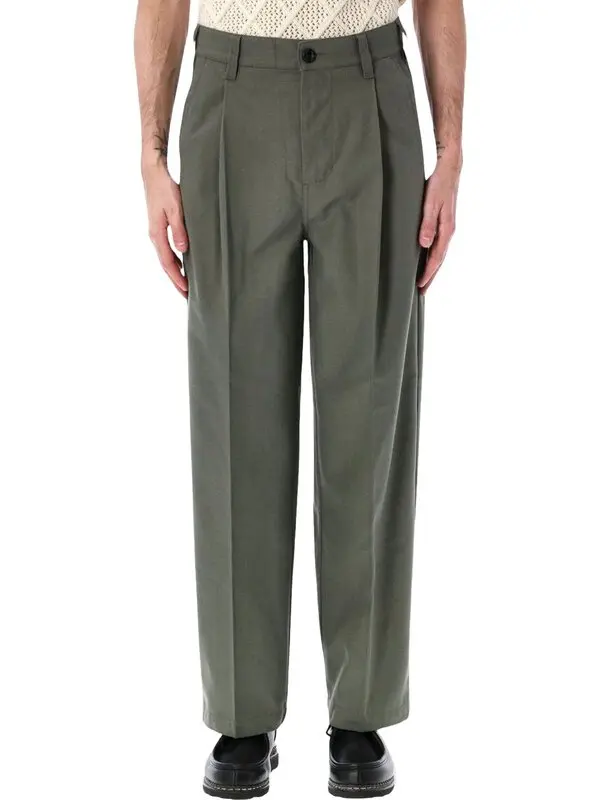 Obey Tailored Pleated Trousers - Military