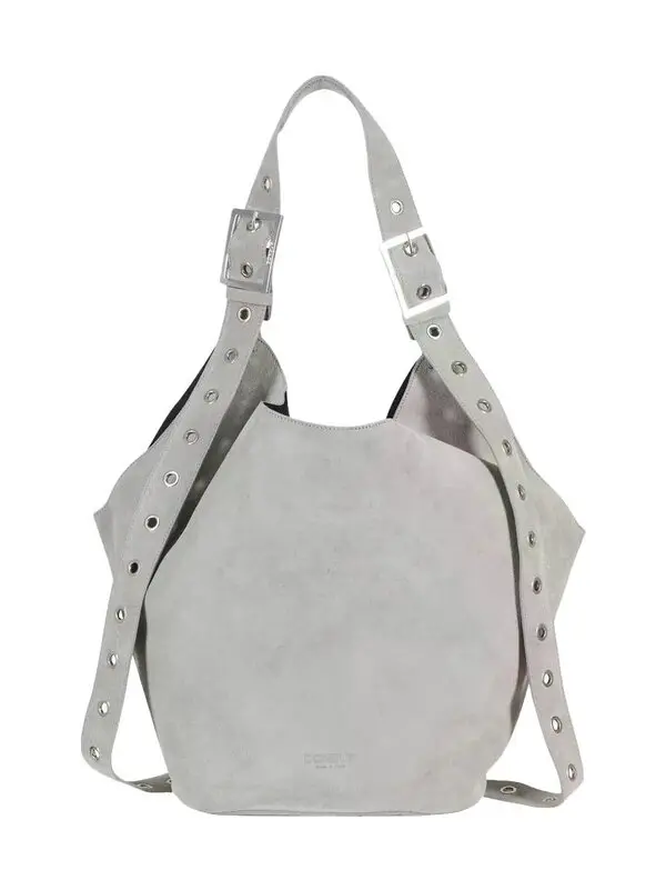 DONDUP Eyelet-embellished Buckle-detail Shoulder Bag - Grey