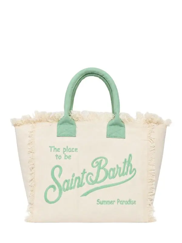 MC2 SAINT BARTH Printed Cotton Vanity Bag With Logo - Camel