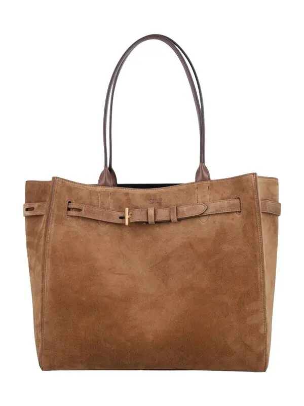 TOM FORD Suede Shoulder Bag - Brown