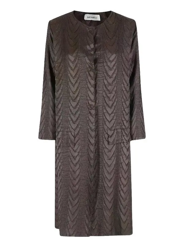 MEIMEIJ Textured-finish Coat - Brown