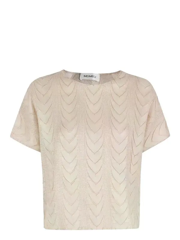MEIMEIJ Textured Short-sleeve Top - Neutrals