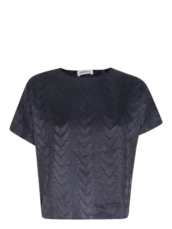 MEIMEIJ Textured Short-sleeve Top - Grey