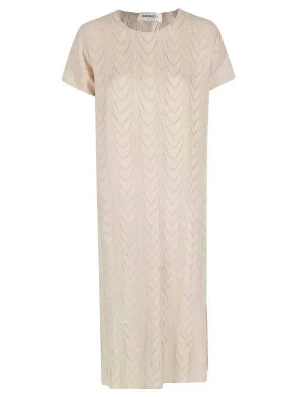 MEIMEIJ Textured Short-sleeve Dress - Neutrals