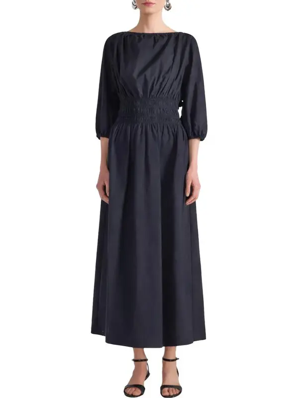 Liviana Conti Gathered Midi Dress - Black