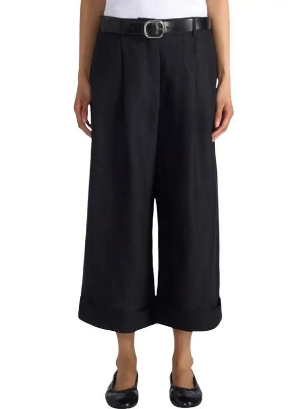 Liviana Conti Cropped Tailored Trousers - Black