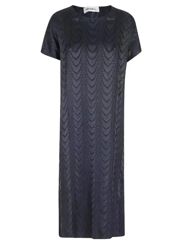 MEIMEIJ Quilted Short-sleeve Dress - Blue