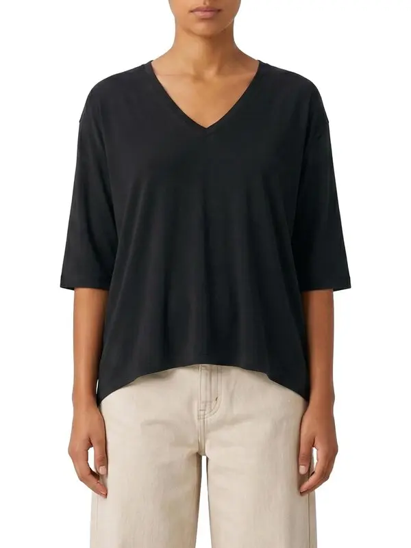 THOM KROM V-neck Top - Black