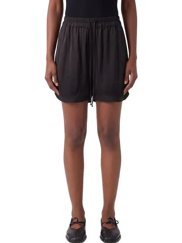 THOM KROM Viscose Drawstring Shorts - Black