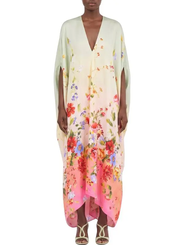 Roberto Cavalli Floral Print Kaftan - Green
