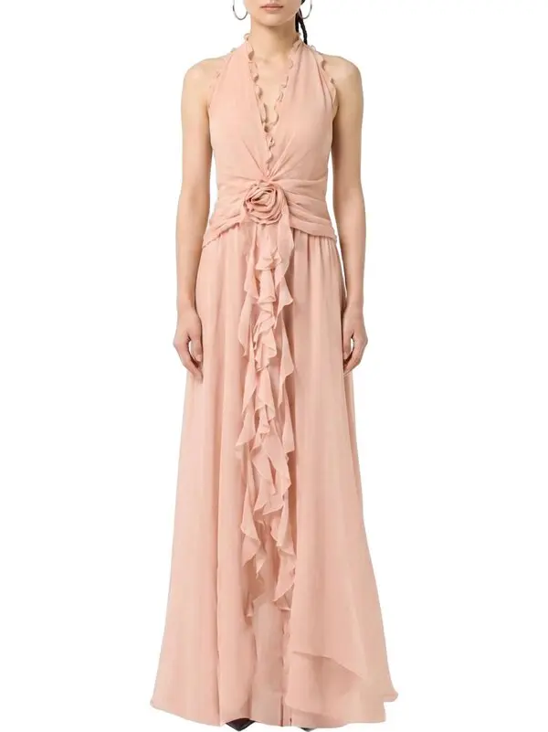 Blumarine Halter Maxi Dress - Pink