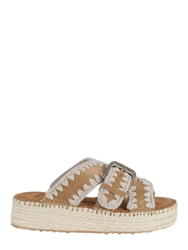 Mou Heeled Platform Sandals With Buckle Detailing - Leather