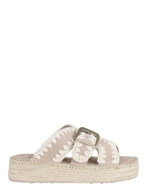 Mou Heeled Platform Sandals With Buckle Detailing - Pink