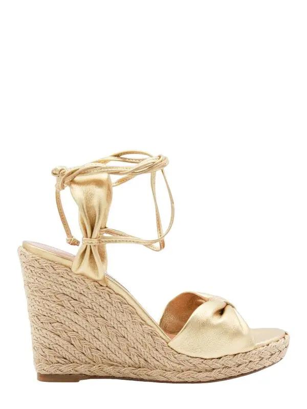 AQUAZZURA Metallic Espadrille Wedge Sandals - Gold