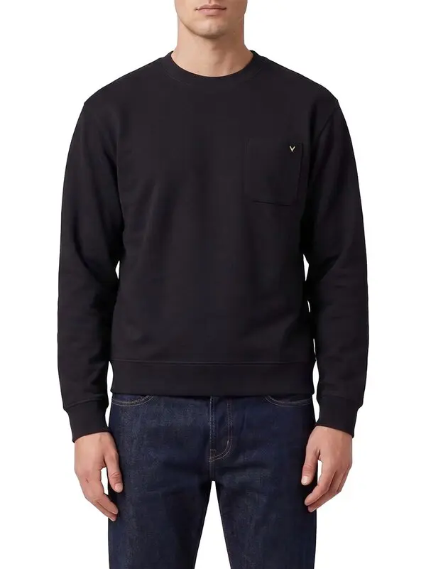 Valentino Garavani Crewneck Sweatshirt With Pocket Detail - Black