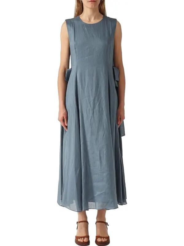 Max Mara Ramie Midi Dress - Blue