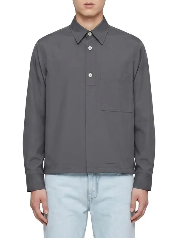 LARDINI Collared Jacket With Drawstring Hem - Grey