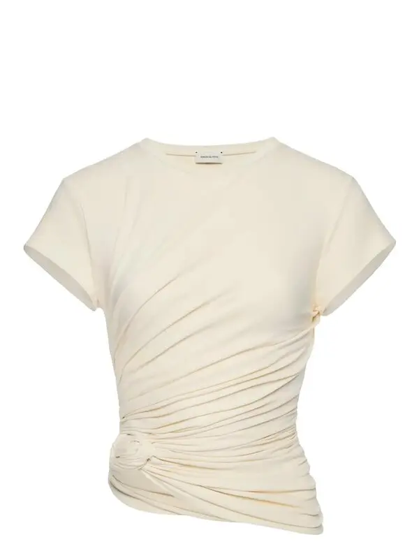 Magda Butrym Side Knot Drape T-shirt - Cream