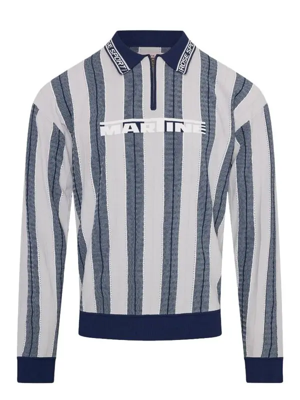 Martine Rose Logo Polo Shirt Blue Grey - Multi